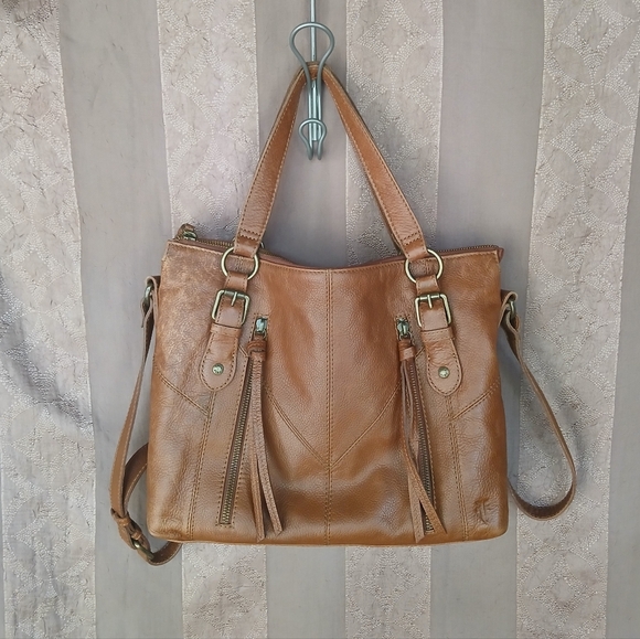 Frye | Bags | Frye Womens Bag Ari Cognac Leather Double Handle Statchel ...